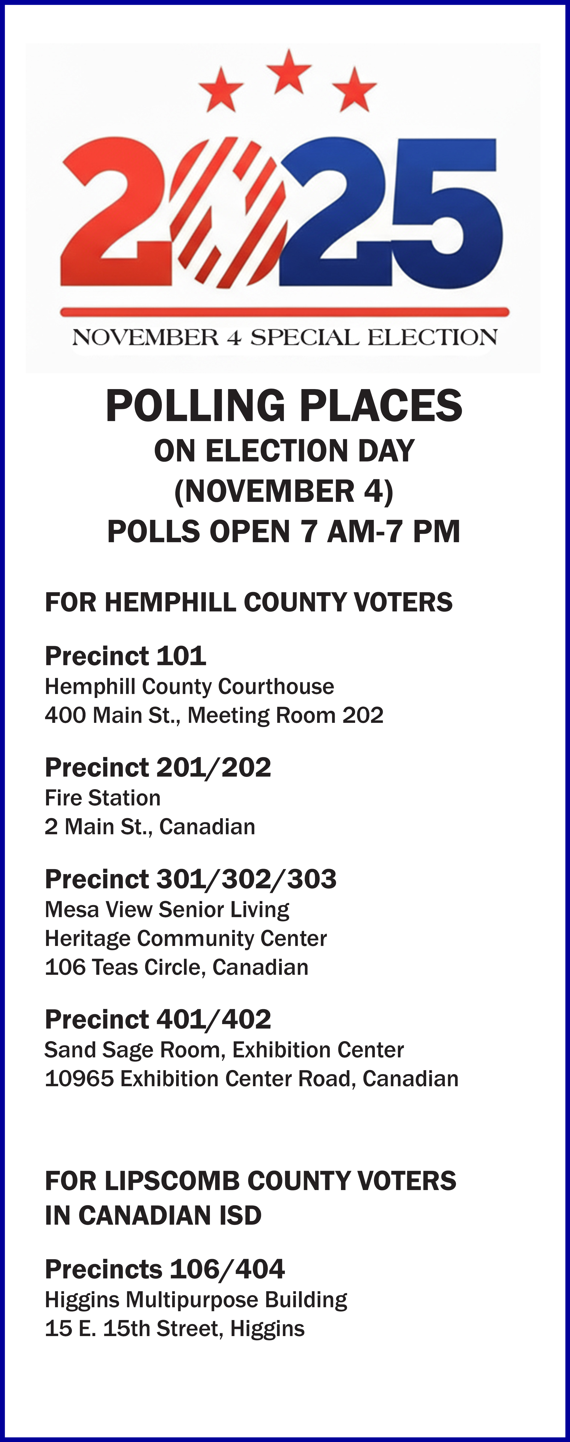 MEET THE CANDIDATES: November 4, 2025, Special Election, Canadian ISD ...