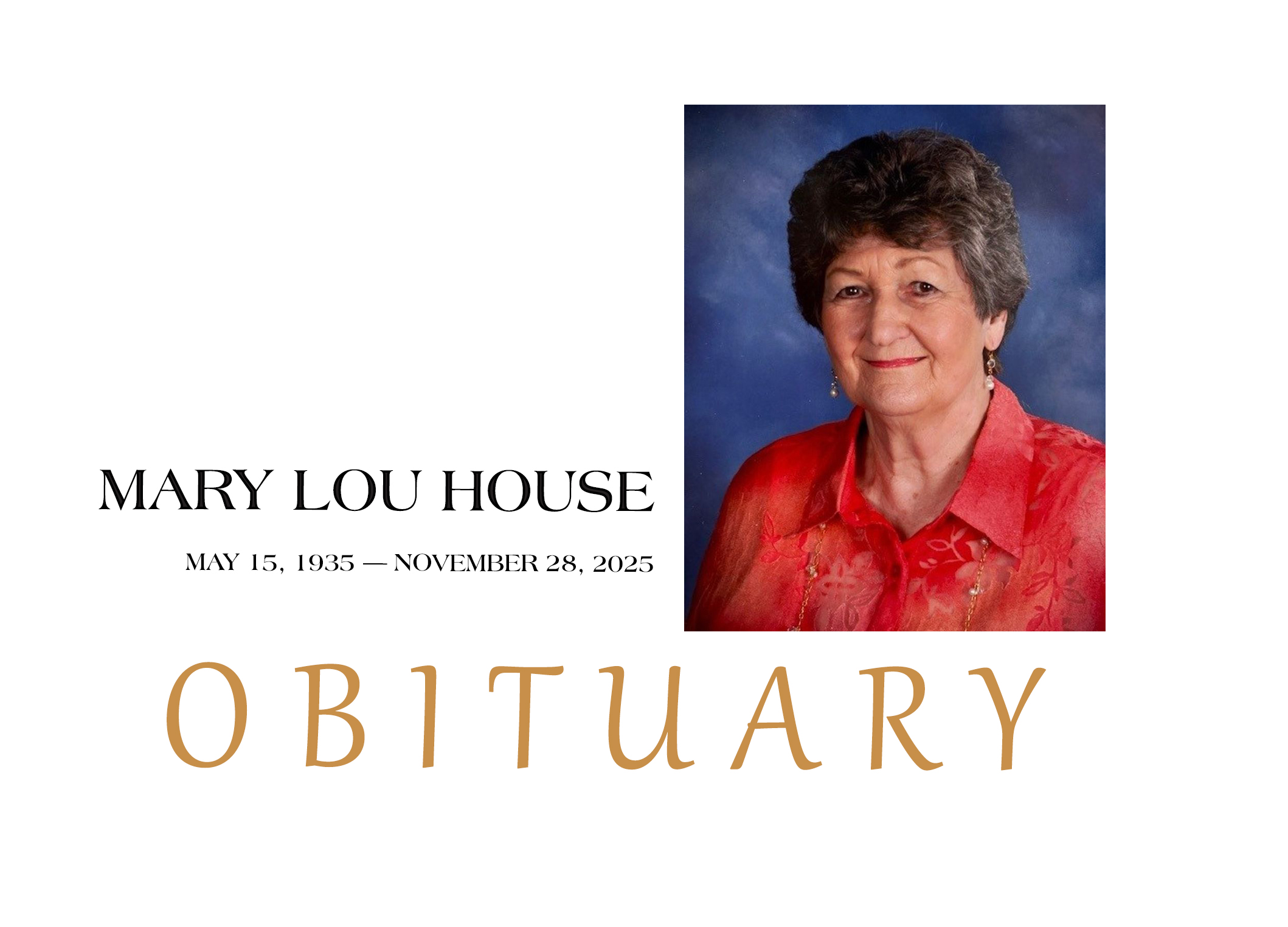 OBITUARY: MARY LOU HOUSE | The Canadian Record