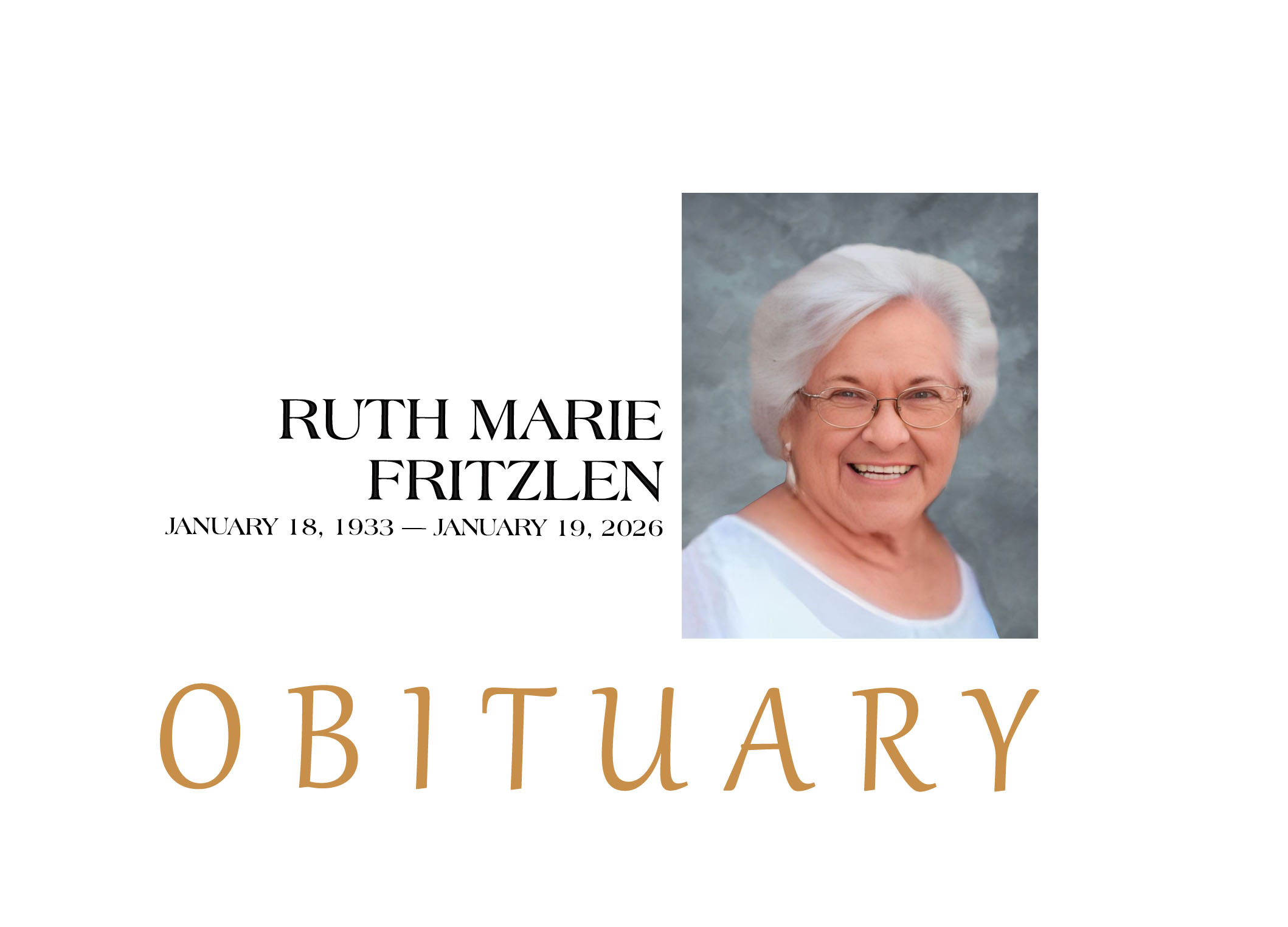OBITUARY: RUTH MARIE FRITZLEN | The Canadian Record