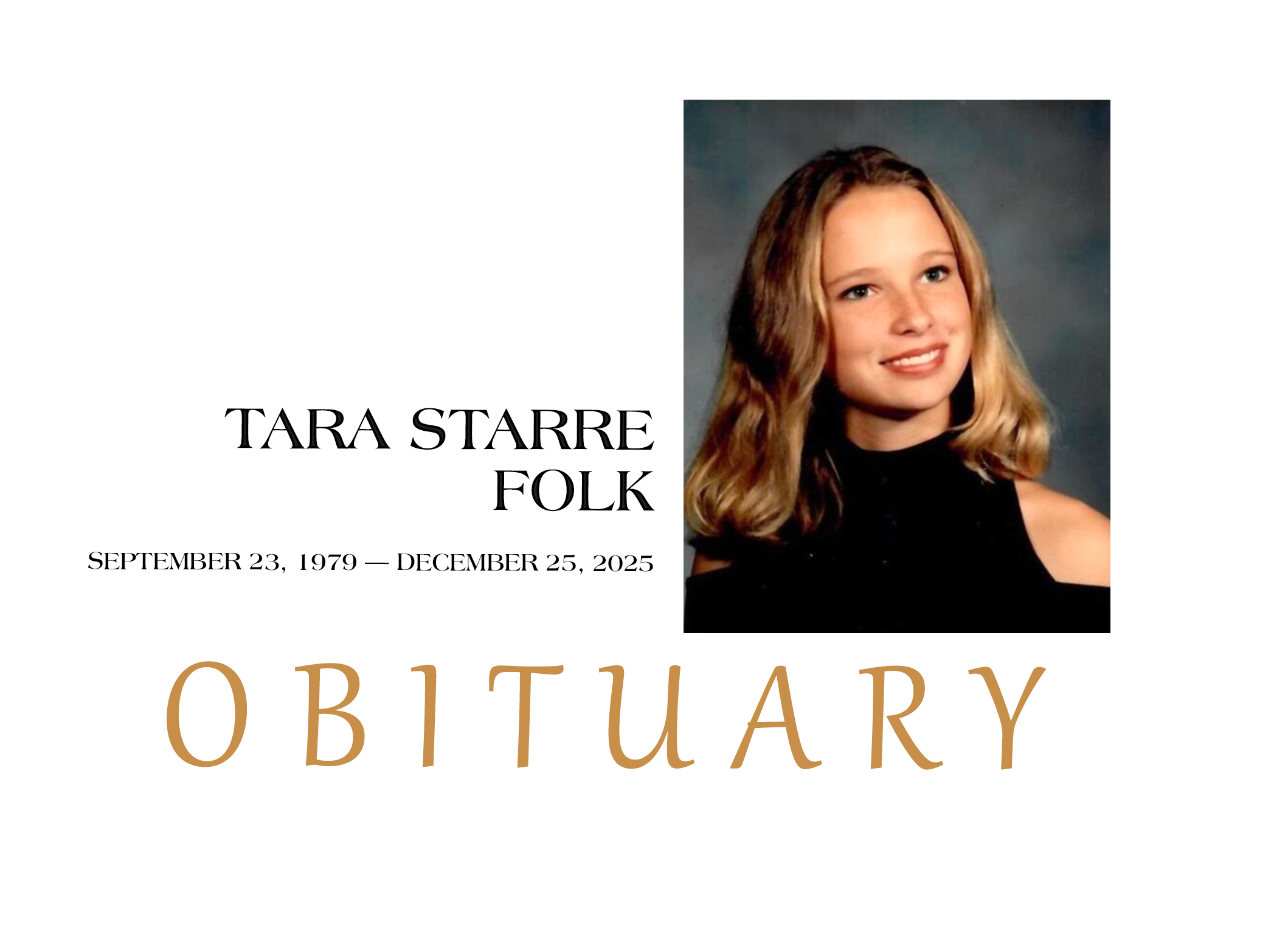 OBITUARY: TARA STARRE FOLK | The Canadian Record